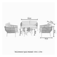 China Mail Packing Modern Aluminum Frame Garden Furniture Rope Weave Outdoor Lounge Sofa Set for sale
