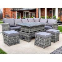 China AJUNION Modern 9 Seater Garden Dining Set with Adjustable Dining Table and Courtyard for sale