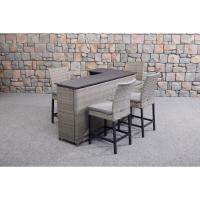 China PE Wicker Rattan Outdoor High Bar Chair and Table Set for Modern Dining Furniture for sale
