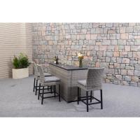 China PE Wicker Rattan Outdoor High Bar Chair and Table Set for Modern Dining Furniture for sale