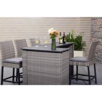 China PE Wicker Rattan Outdoor High Bar Chair and Table Set for Modern Dining Furniture for sale