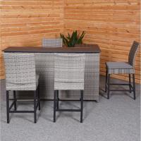 China PE Wicker Rattan Outdoor High Bar Chair and Table Set for Modern Dining Furniture for sale