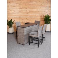 China PE Wicker Rattan Outdoor High Bar Chair and Table Set for Modern Dining Furniture for sale