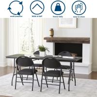 China Plastic Folding Table Black 6ft Molded for Indoor Outdoor Banquet Picnic Iron Frame for sale