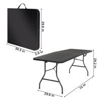 China Plastic Folding Table Black 6ft Molded for Indoor Outdoor Banquet Picnic Iron Frame for sale