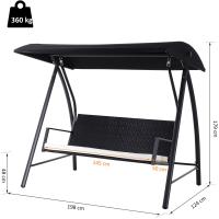 China Mail packing Y AJUNION Garden Porch Swing Chair Wicker Seat Hanging Chair Patio Swings with Canopy for sale