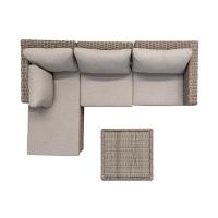 China Outdoor Furniture AJUNION Modern Garden Set PE Rattan Patio Furniture Round Wicker Set for sale