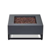 China Outdoor Living Square Steel Gas Fire Pit Table with Adjustable Flame Height Function for sale