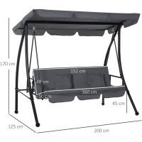 China Upgrade Your Patio with AJUNION 3 Seater Garden Swing Hammock Chair 30kg Weight Limit for sale