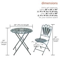 China Foldable Table and Chair Patio Set Peacock-Inspired Bistro Set for Any Gathering for sale