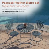 China Foldable Table and Chair Patio Set Peacock-Inspired Bistro Set for Any Gathering for sale