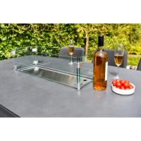 China Outdoor Luxury Bar Set Furniture Aluminum Garden Furniture Dining Set with Fire Pit 87kg for sale