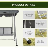 China 190L x 130W x 172H cm Garden Hammock Bench Swing with Adjustable Canopy by AJUNION for sale