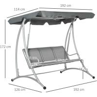 China 190L x 130W x 172H cm Garden Hammock Bench Swing with Adjustable Canopy by AJUNION for sale