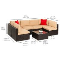 China Hotel Outdoor Indoor Patio Garden Balcony Pool Beach Woven PE Wicker Rattan Lounge Sectional Modular Sofa Set for sale