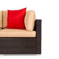 China Hotel Outdoor Indoor Patio Garden Balcony Pool Beach Woven PE Wicker Rattan Lounge Sectional Modular Sofa Set for sale