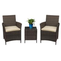 China Outdoor Furniture Set with Stackable Armchairs and Synthetic Rattan Wicker Chairs for sale