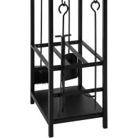 China 2 Tiers Firewood Rack W46 x D30 x H75cm Fireplace Log Holder with Fireplace and 4 Tools for sale