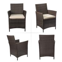China Outdoor Furniture Set with Stackable Armchairs and Synthetic Rattan Wicker Chairs for sale