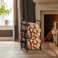 China 2 Tiers Firewood Rack W46 x D30 x H75cm Fireplace Log Holder with Fireplace and 4 Tools for sale