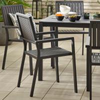 China Villa Patio Dining Set AJUNION 8 Seat Outdoor Table and Chairs with Aluminum Frame for sale
