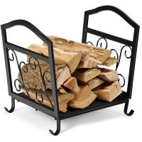 China Indoor Outdoor AJUNION Heavy Duty 50kg Capacity Firewood Log Rack Metal Frame Log Holder Firewood Storage Rack for sale