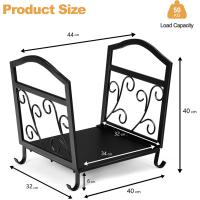 China Indoor Outdoor AJUNION Heavy Duty 50kg Capacity Firewood Log Rack Metal Frame Log Holder Firewood Storage Rack for sale