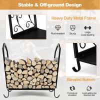 China Indoor Outdoor AJUNION Heavy Duty 50kg Capacity Firewood Log Rack Metal Frame Log Holder Firewood Storage Rack for sale