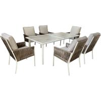 China Modern Outdoor Table and Chairs Set for Restaurant Dining AJUNION Aluminum Dining for sale