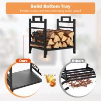 China Durable Metal Firewood Rack for Decorative Fireplace Log Storage W33 x D45 x H44cm for sale