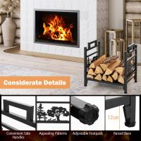 China Durable Metal Firewood Rack for Decorative Fireplace Log Storage W33 x D45 x H44cm for sale