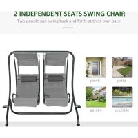 China Patio Leisure Facilities AJUNION 2 Seater Outdoor Swing Hanging Chair with Canopy 37kg for sale