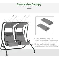 China Patio Leisure Facilities AJUNION 2 Seater Outdoor Swing Hanging Chair with Canopy 37kg for sale