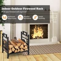 China Durable Metal Firewood Rack for Decorative Fireplace Log Storage W33 x D45 x H44cm for sale