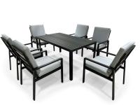 China Outdoor Patio Set Dining Table L150xW90xH73cm with HDPE Tabletop and Metal Frame for sale