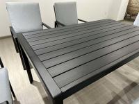 China Outdoor Patio Set Dining Table L150xW90xH73cm with HDPE Tabletop and Metal Frame for sale