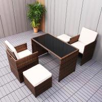 China Space Saving Garden Set Modern Plastic Rattan Corner Table and Chair for Courtyard Patio for sale