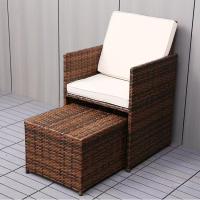 China Space Saving Garden Set Modern Plastic Rattan Corner Table and Chair for Courtyard Patio for sale