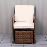 China Space Saving Garden Set Modern Plastic Rattan Corner Table and Chair for Courtyard Patio for sale