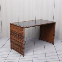 China Space Saving Garden Set Modern Plastic Rattan Corner Table and Chair for Courtyard Patio for sale