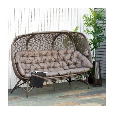 China Outdoor Standing W85xL205xH142cm Garden Egg Chair with Hollow Basket Design and Modern Style for sale