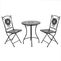 China Sturdy Iron Garden Balcony Bistro Set with Modern Design Style and Ceramic Tile Coating for sale