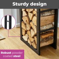 China Sturdy Steel Firewood Storage Rack for Indoor and Outdoor Large Size W40x D25 x H150cm for sale