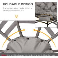 China Upgrade Your Patio with AJUNION 2 Seater Egg Chair Foldable Steel Frame Modern Design for sale