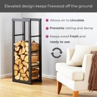 China Sturdy Steel Firewood Storage Rack for Indoor and Outdoor Large Size W40x D25 x H150cm for sale