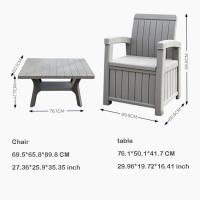 China Banquet Outdoor Garden Hotel Patio Waterproof Plastic Loveseat Sofa Chair Set with Table for sale