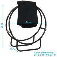 China Indoor and Outdoor Firewood Rack AJUNION Round Log Holder 3.72kg Powder Coated Steel for sale
