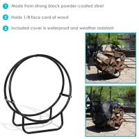 China Indoor and Outdoor Firewood Rack AJUNION Round Log Holder 3.72kg Powder Coated Steel for sale