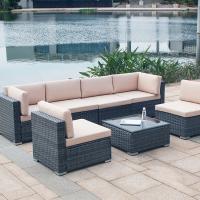 China Outdoor Indoor Patio Garden Balcony Pool Furniture Woven Rattan Sectional Modular Set for sale