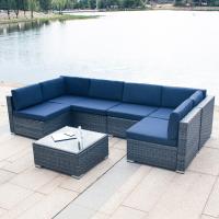 China Outdoor Indoor Patio Garden Balcony Pool Furniture Woven Rattan Sectional Modular Set for sale